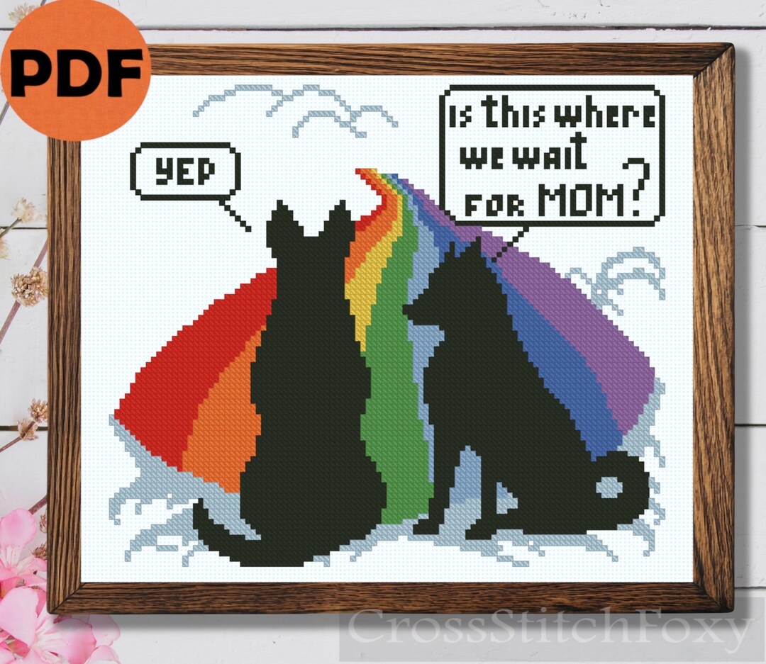 Rainbow Bridge German Shepherd and Husky Dog Cross Stitch Pattern PDF ...