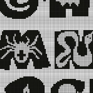 Halloween Alphabet Spooky Ghost Pumpkin Spider Cross Stitch Pattern ...