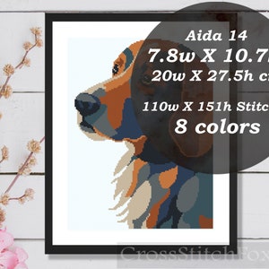 Dog Cross Stitch Pattern PDF, Cute Dog Abstract Counted Chart, Puppy ...