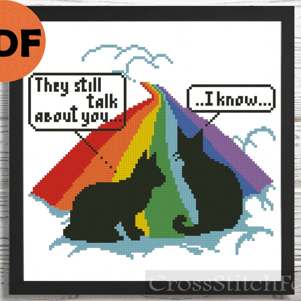 Rainbow Bridge Cross Stitch Pattern - Etsy