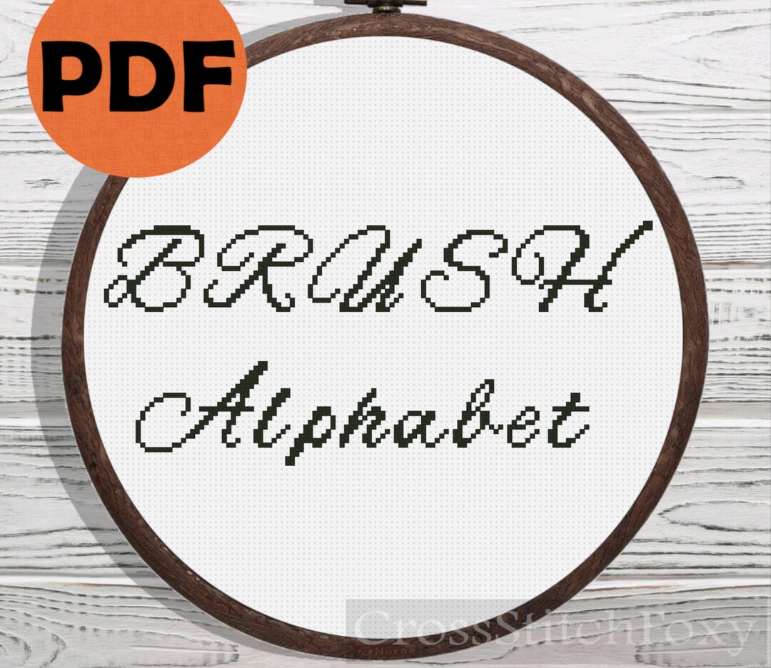 Cursive Alphabet Cross Stitch Pattern PDF, Brush Alphabet Cross Stitch ...