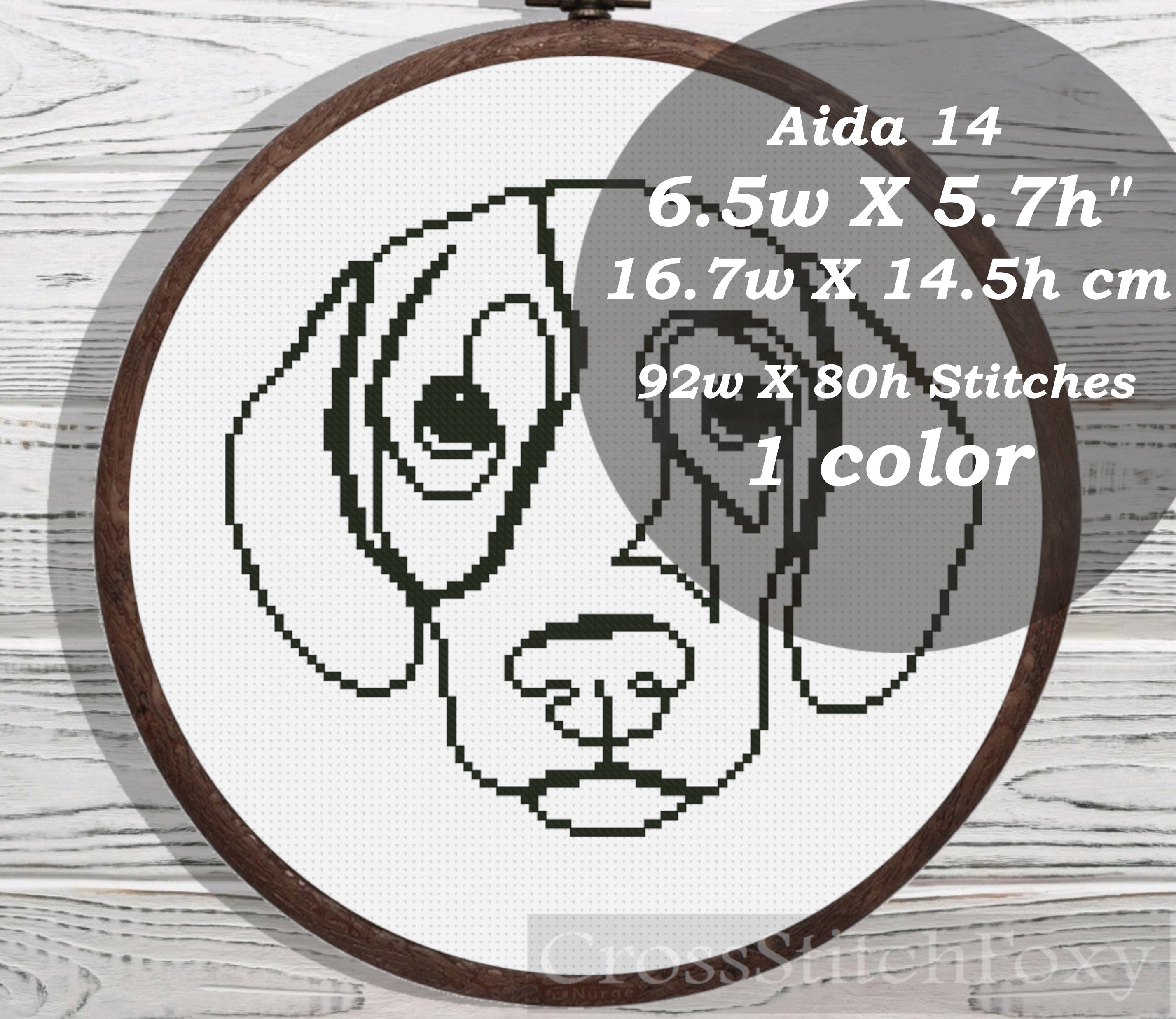 Dog Line Art Cross Stitch Pattern PDF Easy Dog Portrait - Etsy