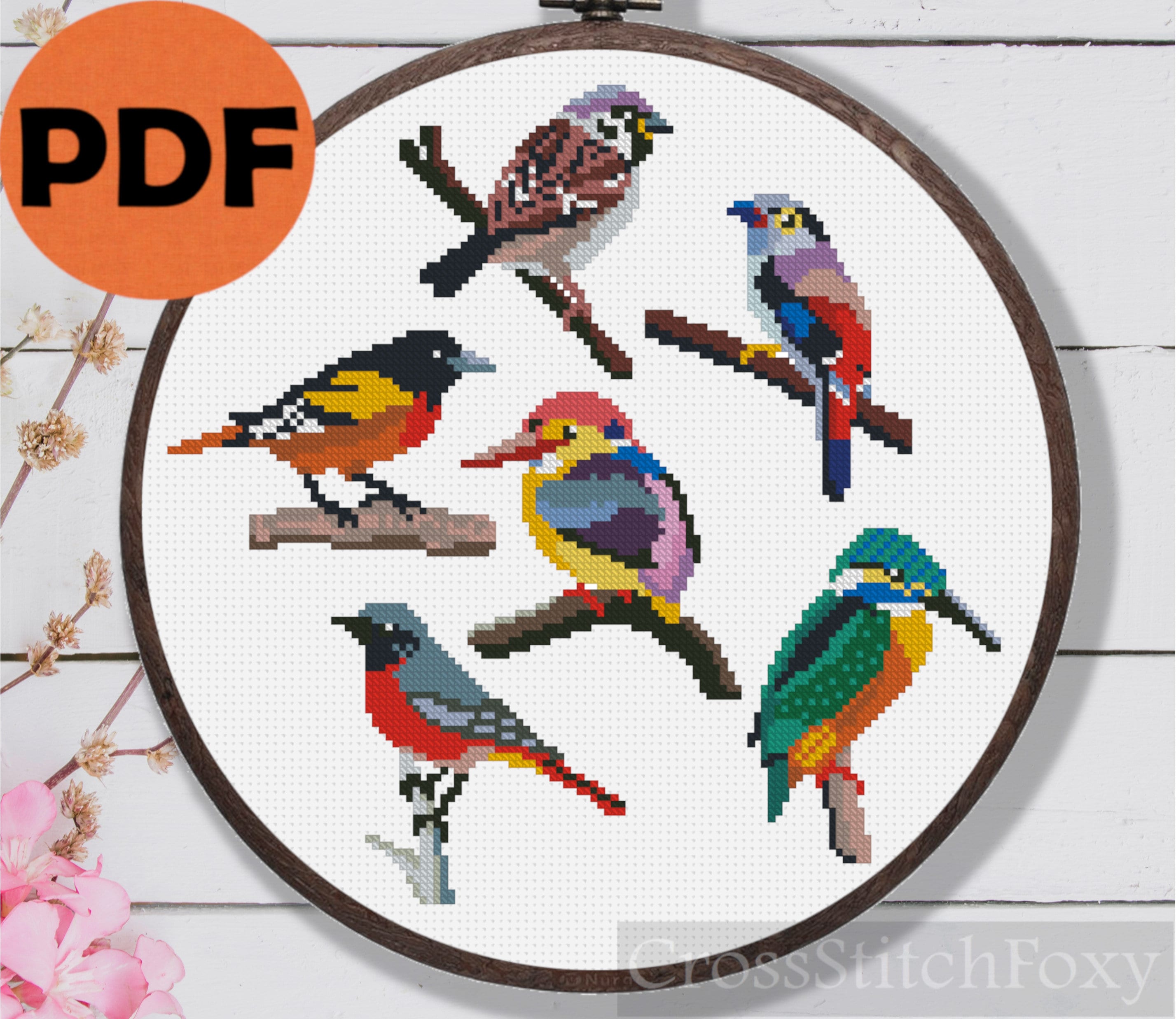 Small Birds Cross Stitch Pattern PDF Digital Download Mini - Etsy