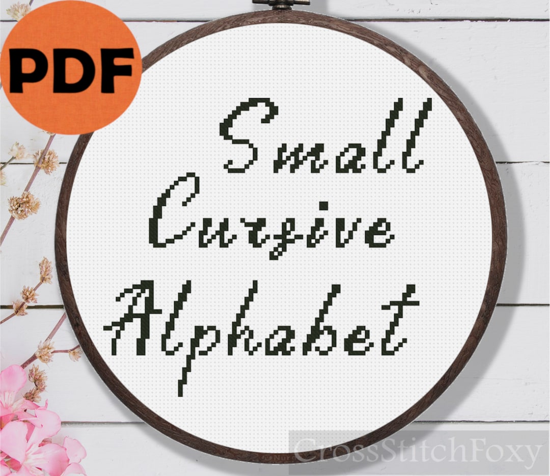 Small Cursive Cross Stitch Alphabet Pattern PDF, Elegant Alphabet Cross ...