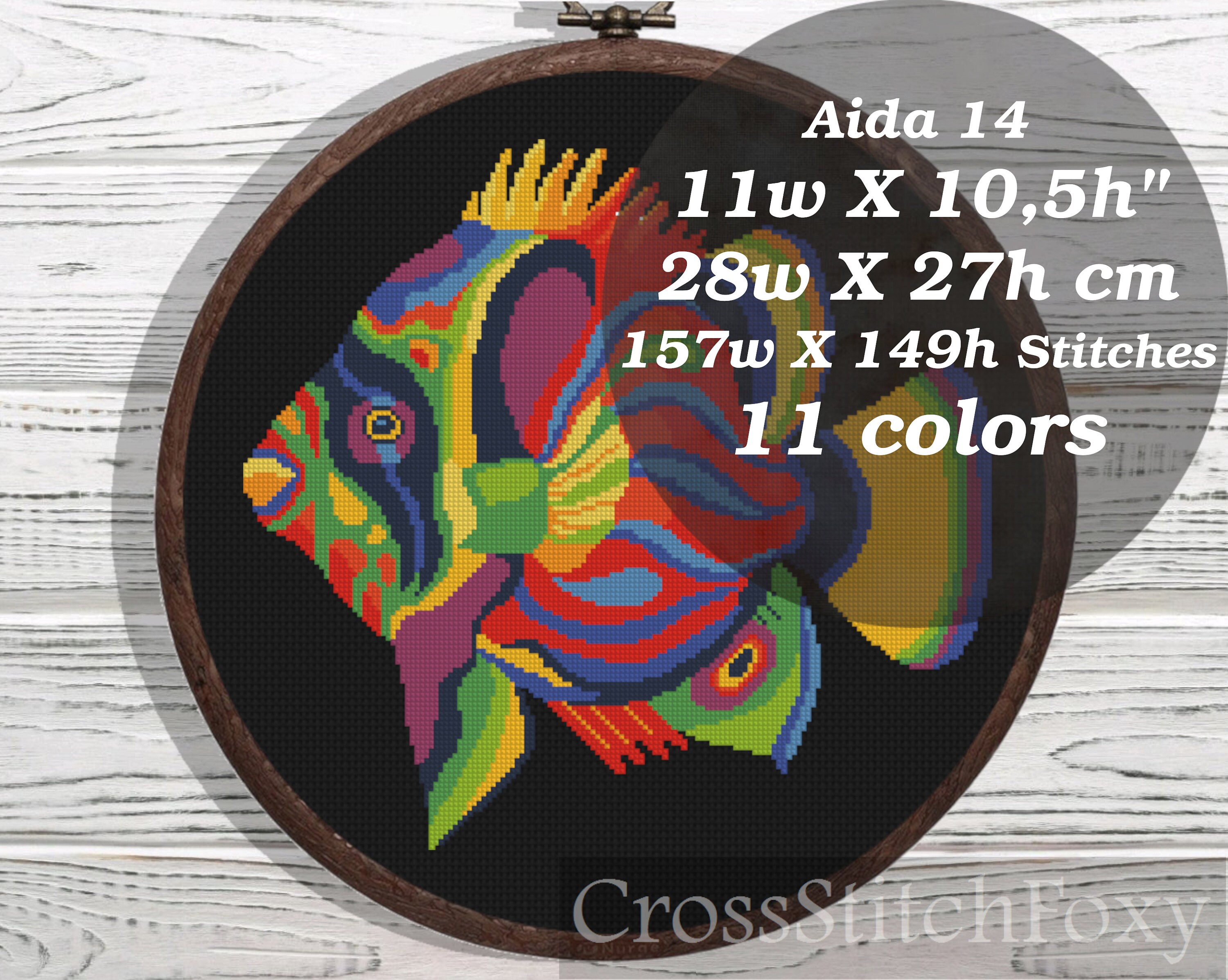 Colorful Tropical Fish Cross Stitch Pattern PDF Instant | Etsy
