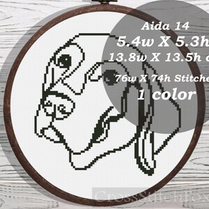 Dog Line Art Cross Stitch Pattern PDF, Easy Dog Portrait Counted Chart ...