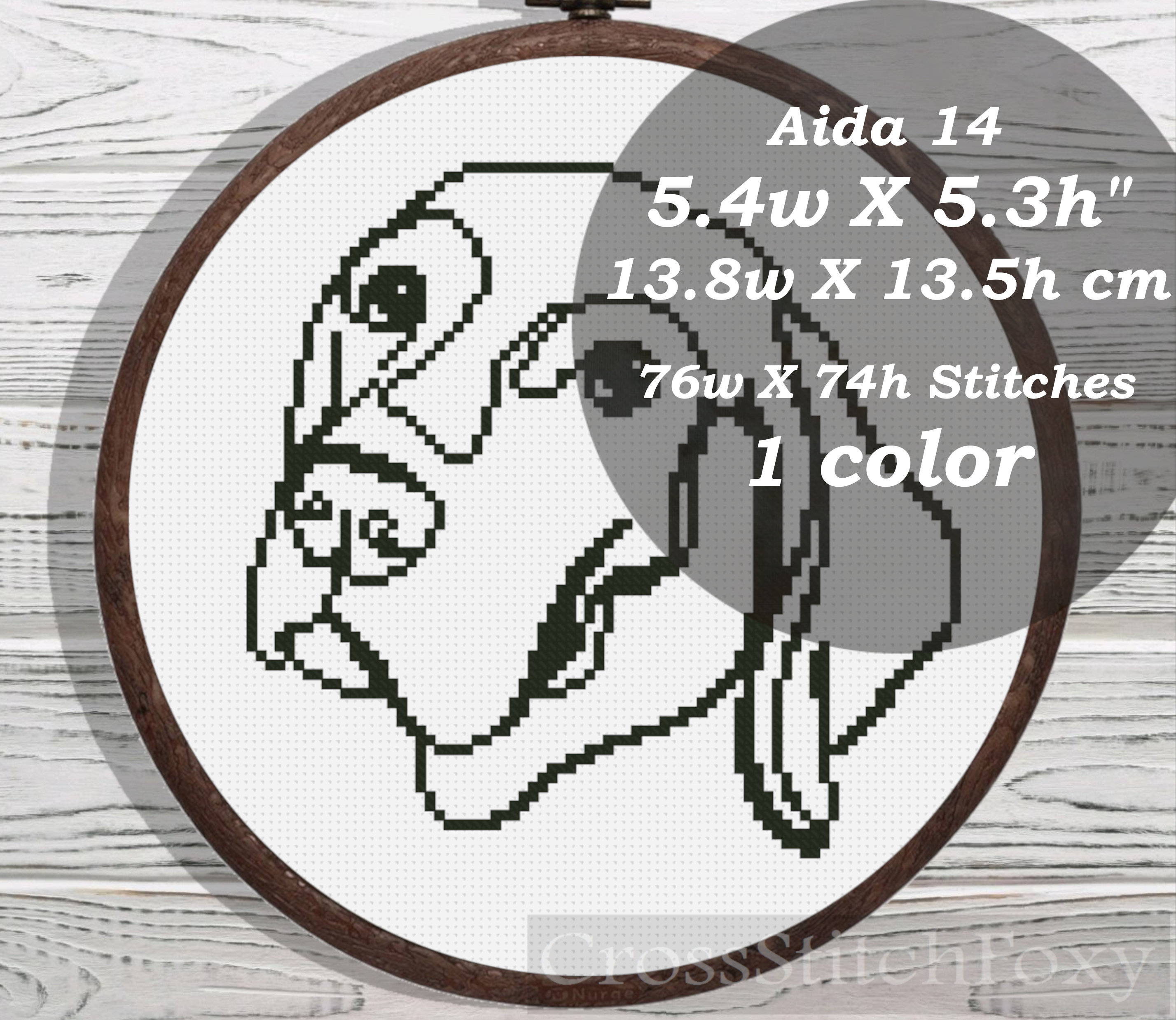 Dog Line Art Cross Stitch Pattern PDF Easy Dog Portrait | Etsy
