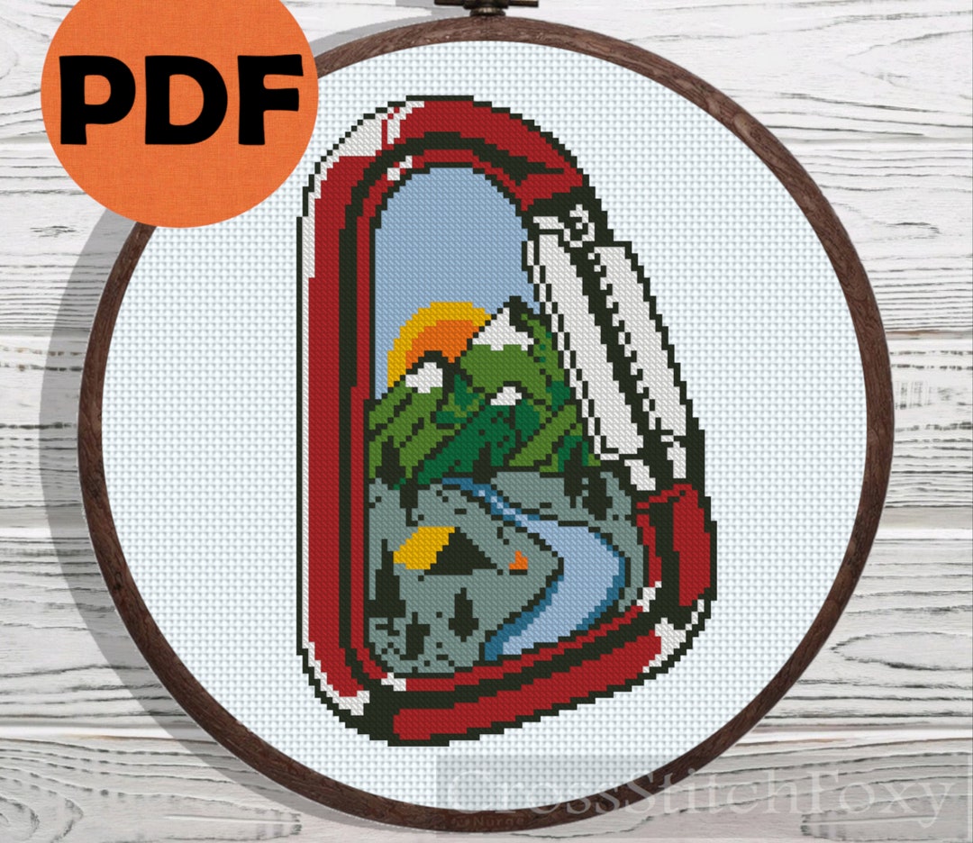 Rock Climbing Cross Stitch Pattern PDF, Mountain Hiking Cross Stitch ...