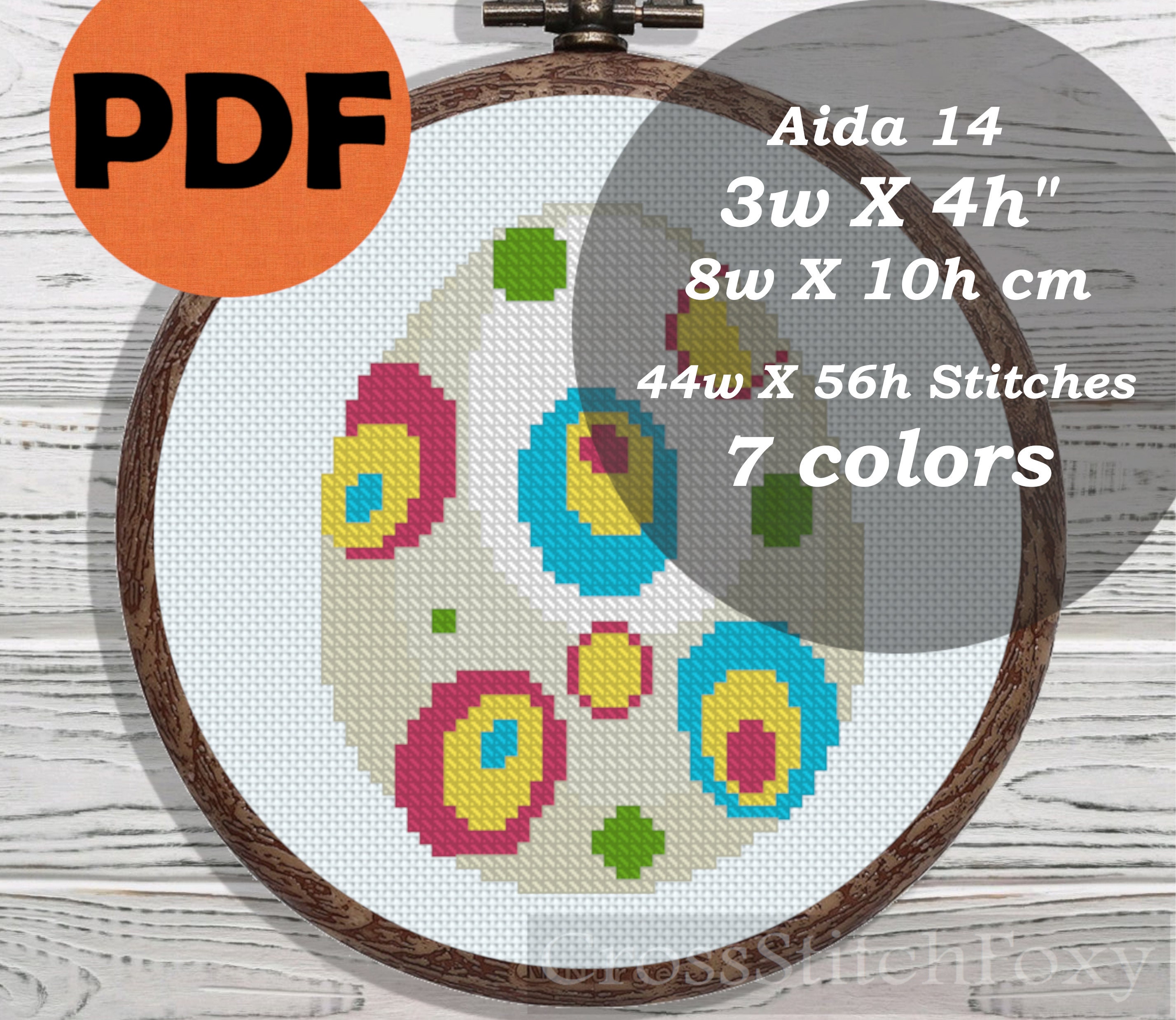 Easter Eggs Cross Stitch Patterns PDF Easy Small Easter Eggs - Etsy
