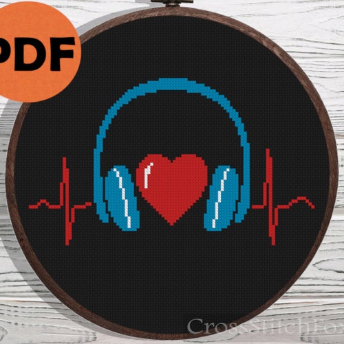 Music Heart Cross Stitch Pattern PDF Music Cross Stitch - Etsy