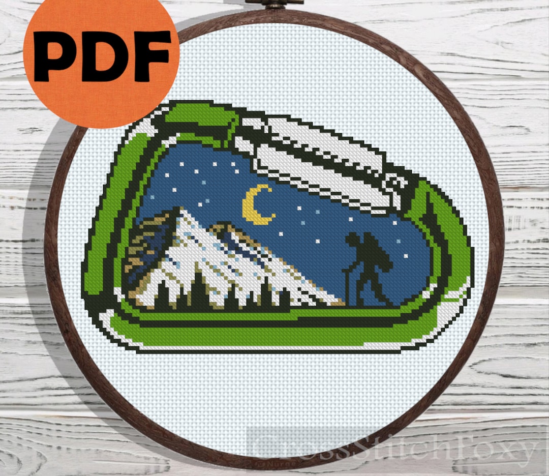 Rock Climbing Cross Stitch Pattern PDF, Hiking Cross Stitch Pattern ...