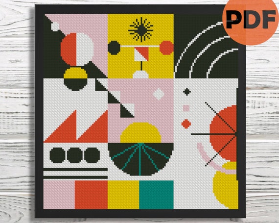 Geometric Cross Stitch Pattern Easy Modern Cross Stitch | Etsy