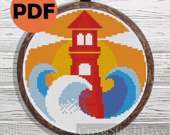 Summer Heart Cross Stitch Wave Pattern Pdf Great Wave Cross - Etsy