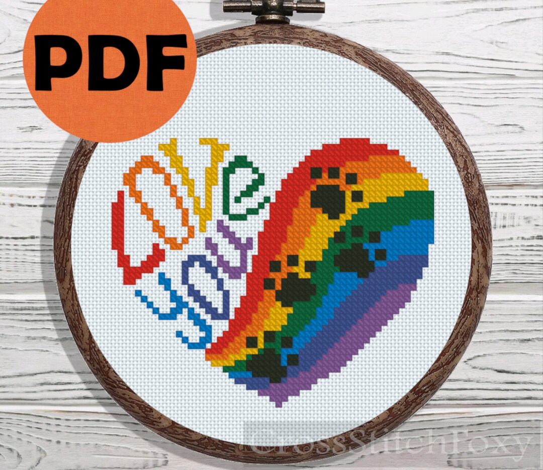Rainbow Bridge Home Decor Cross Stitch Pattern PDF, Cat Memorial Mini ...