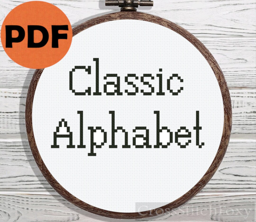 Simple Alphabet Cross Stitch Pattern PDF, Classic Alphabet Cross Stitch ...
