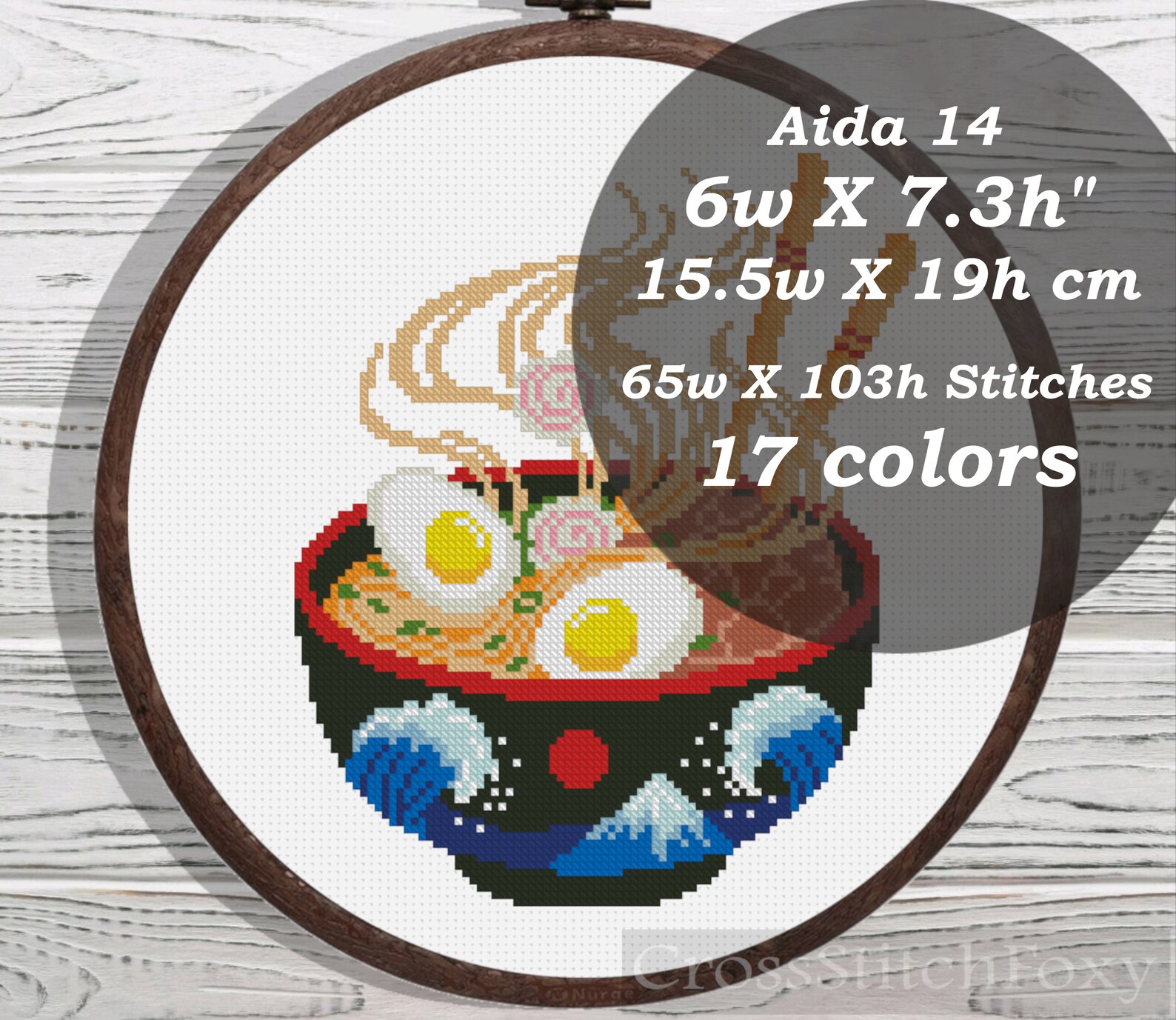 Ramen Bowl Cross Stitch Pattern PDF Japan Noodles Soup - Etsy