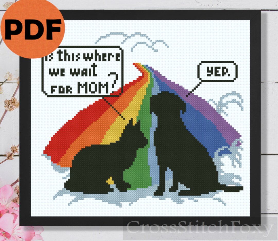Rainbow Bridge Labrador Dog Cat Cross Stitch Pattern PDF, Dog Memorial ...