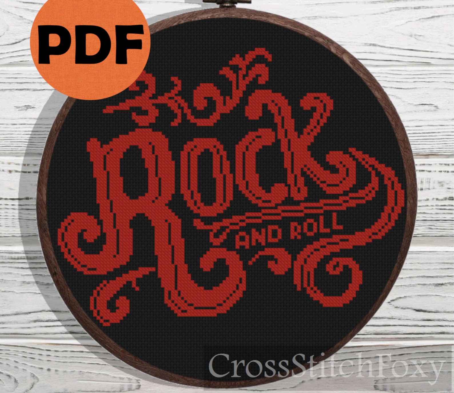 Rock N Roll Cross Stitch Pattern PDF Music Cross Stitch - Etsy