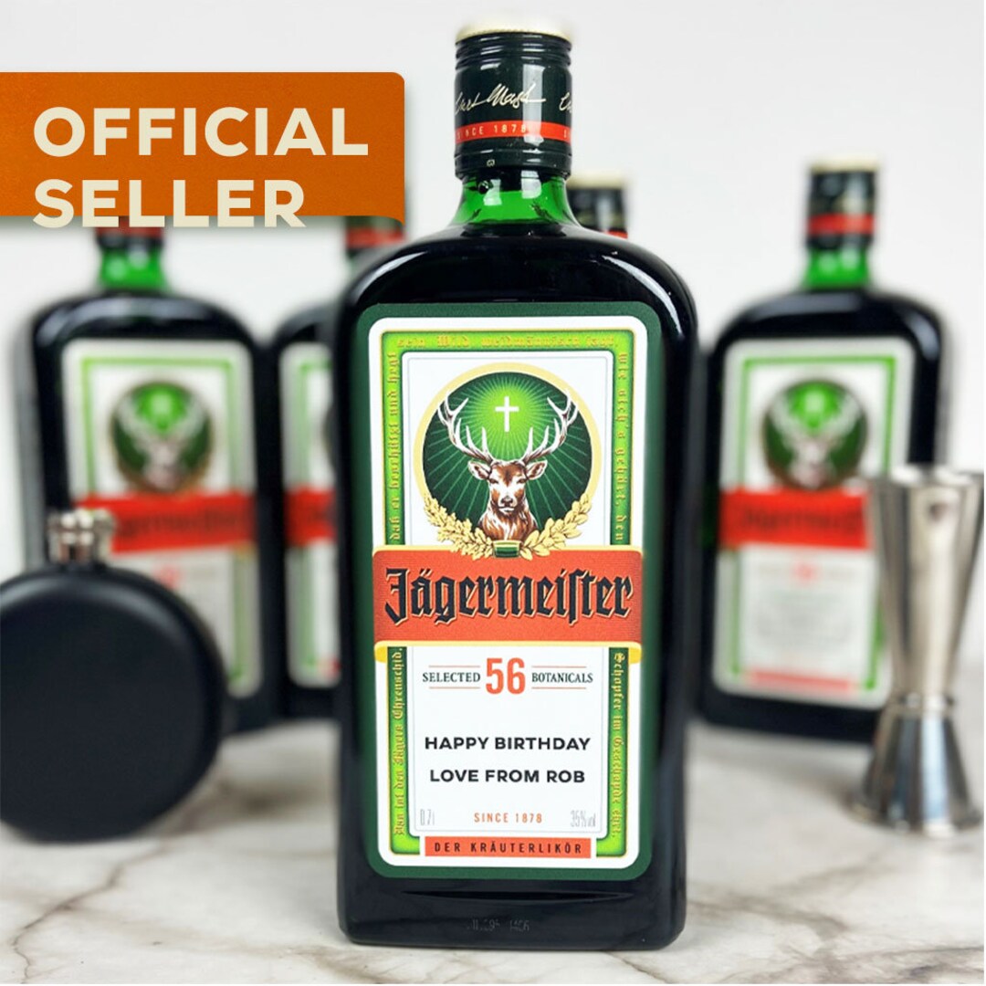 Personalised Jagermeister Label for 70cl Jager Bottle Approved Seller ...