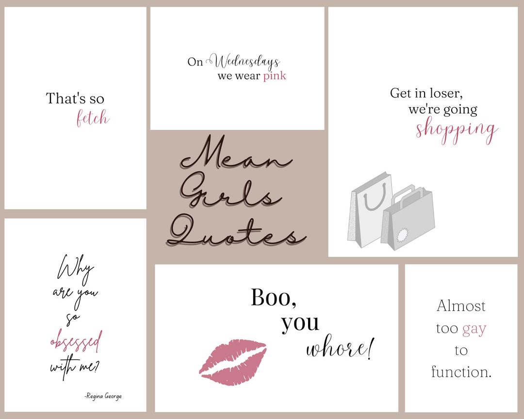 Mean Girls Movie Quotes The Plastics Digital Prints Regina Etsy
