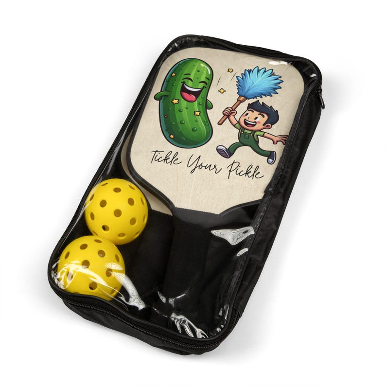 Pickleball Paddle Set - Tickle Your Pickle, Fun Outdoor Game Gear ...