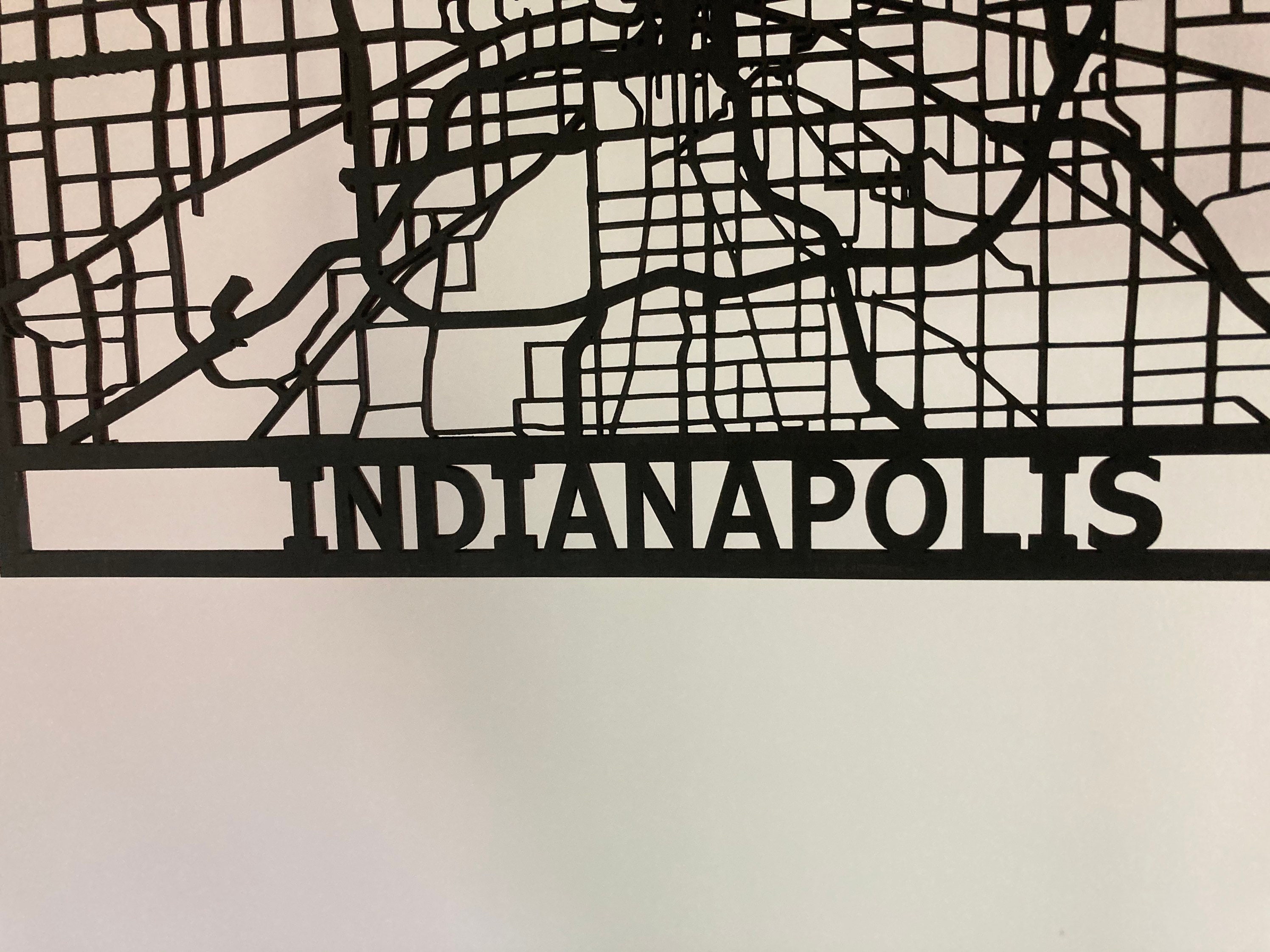 Indianapolis Laser Cut Road Map | Etsy