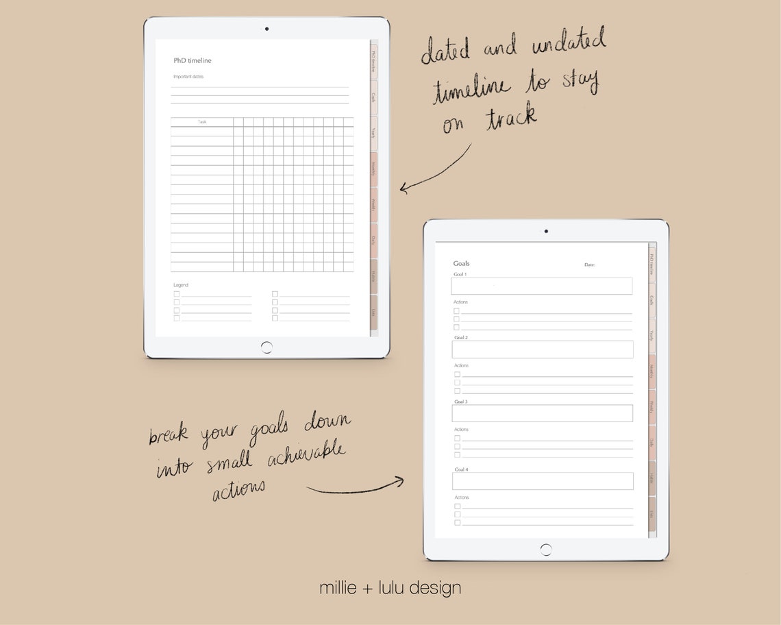 Phd Digital Planner | Organization, Planning, Gantt Chart, Phd, Goals ...