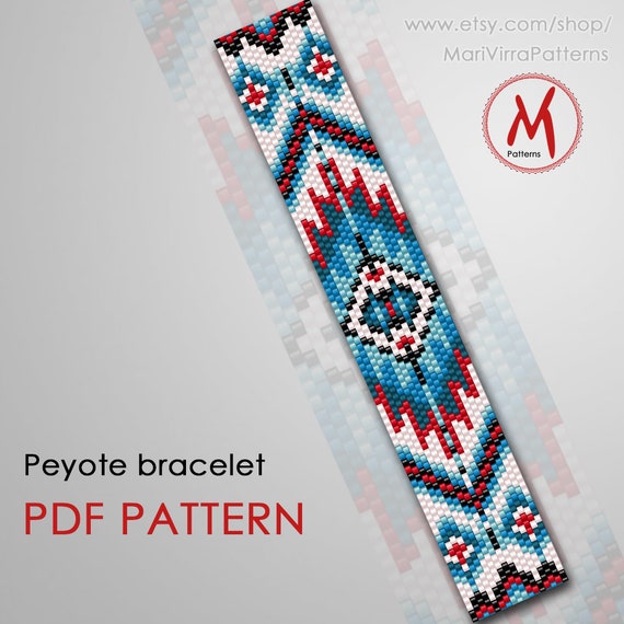 Southwest Native Peyote Bead Pattern for Bracelet Native - Etsy