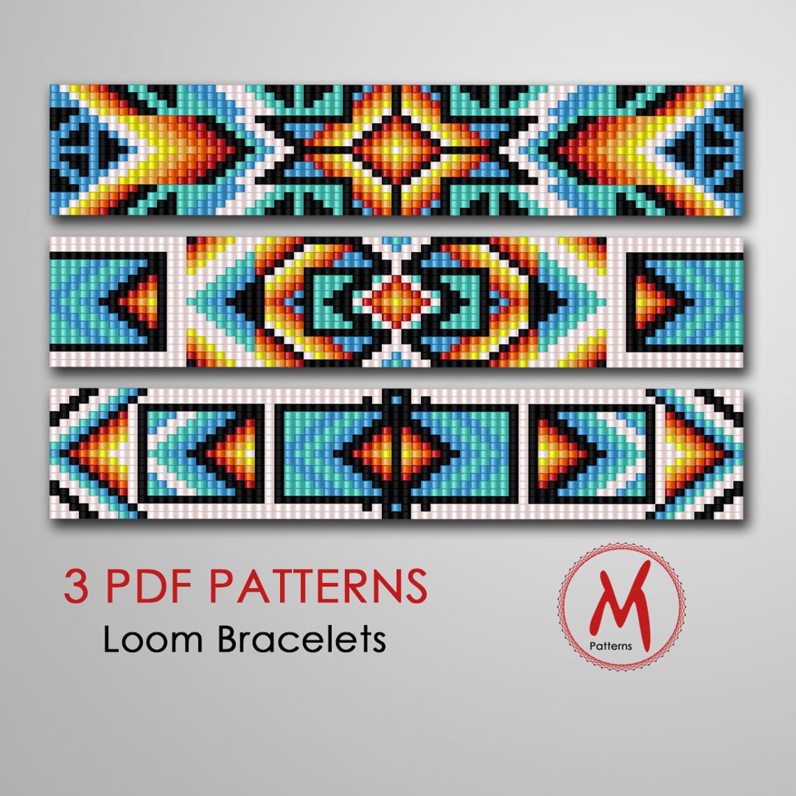 Gradient Set Loom Bead Patterns for Bracelets Set of 3 - Etsy