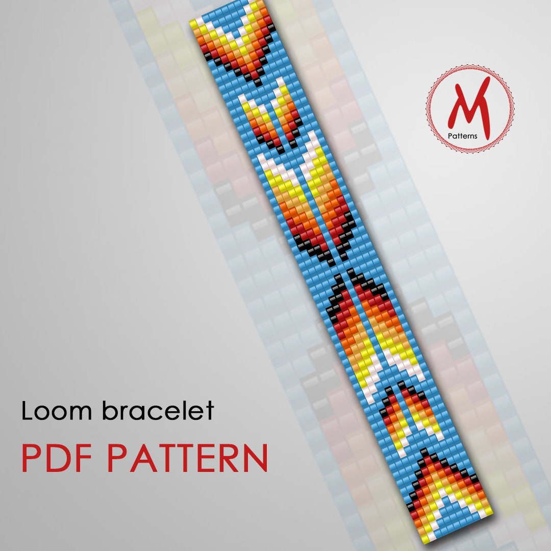 Narrow Band Loom Bead Pattern for Bracelet Native Inspired, Indian ...