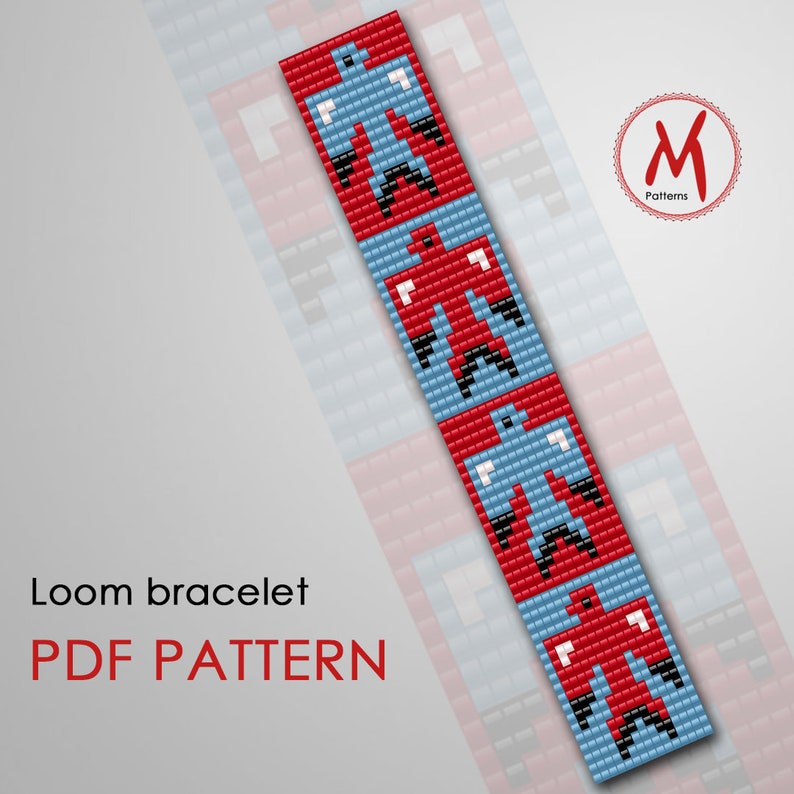 Thunderbird Blue Loom Bead Pattern for Bracelet Native - Etsy