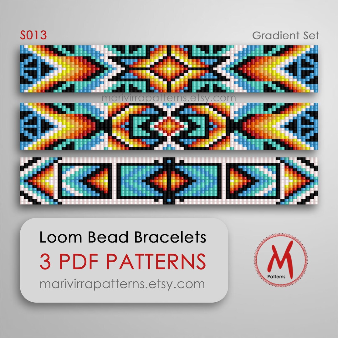 Gradient Set Loom Bead Patterns for Bracelets - Set of 3 Pattern, West ...