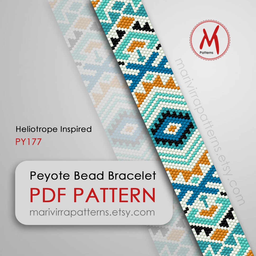 Heliotrope Inspired Peyote Bead Pattern for Bracelet - Native Inspired ...