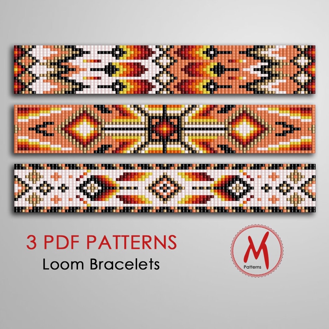 Gold Loom Bead Patterns for Bracelets Set of 3 Pattern - Etsy