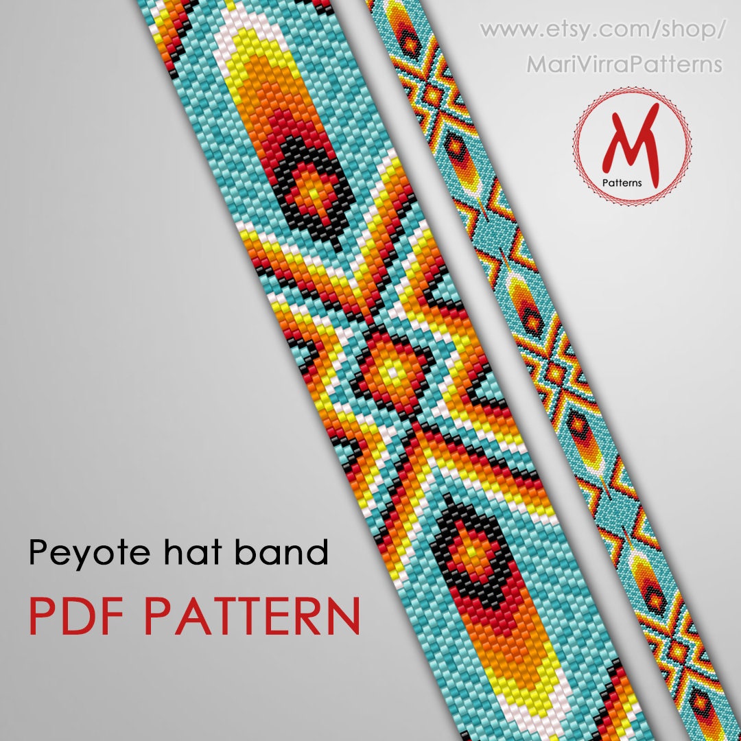 Feather Gradient Peyote Bead Pattern for Hat Band Even - Etsy