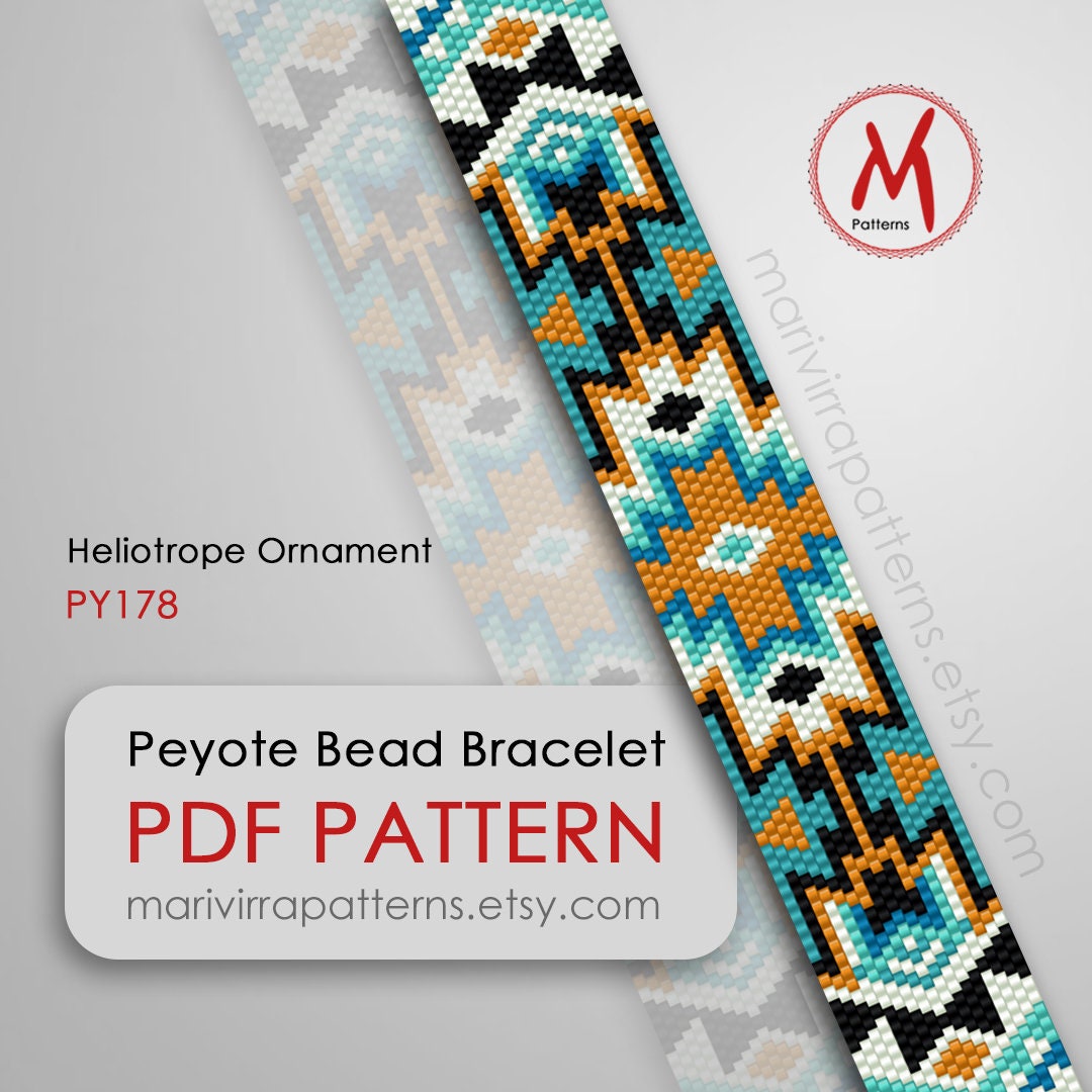 Heliotrope Ornament Peyote Bead Pattern for Bracelet - Native Inspired ...