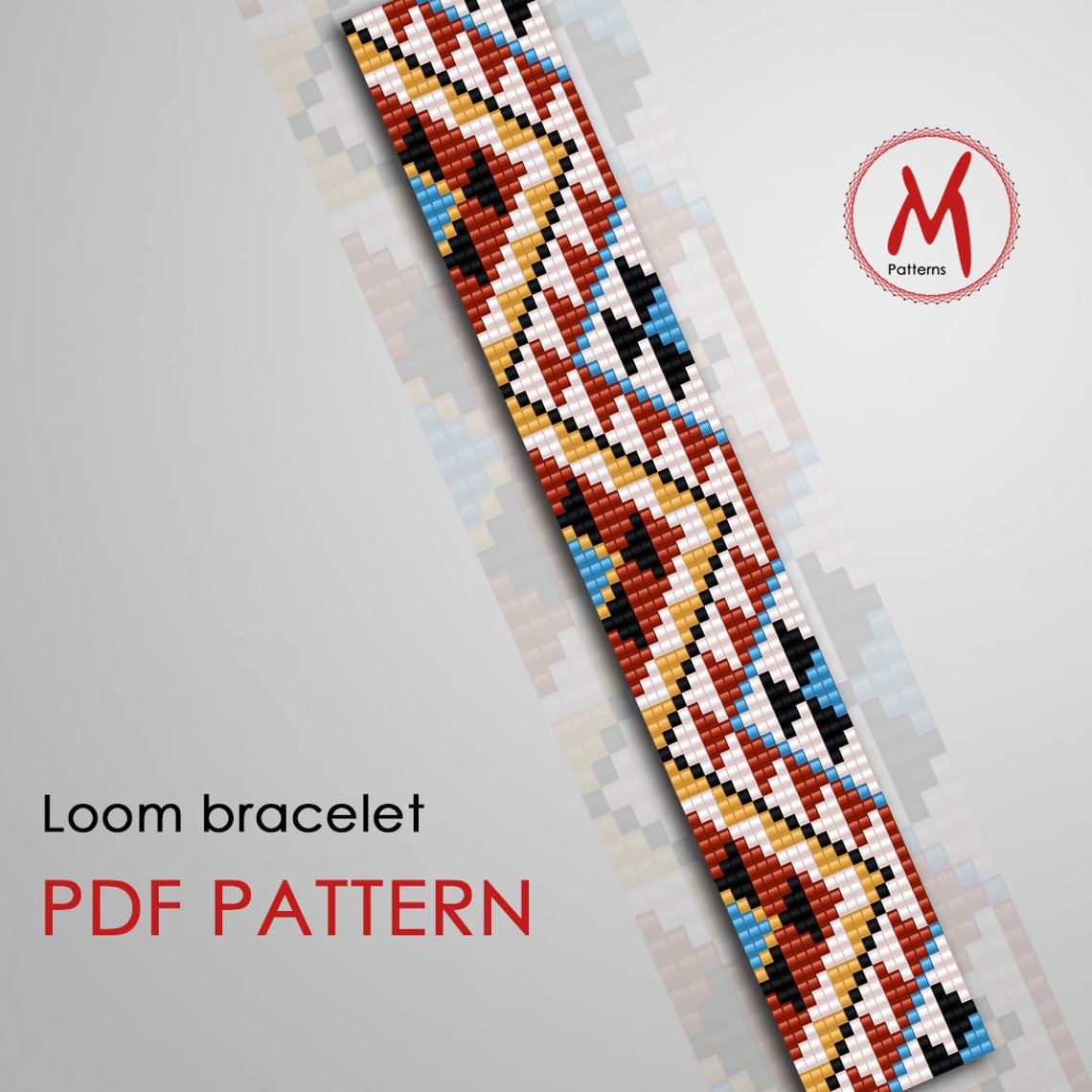 Aztec Lines Loom Bead Pattern for Bracelet Indian Inspired - Etsy