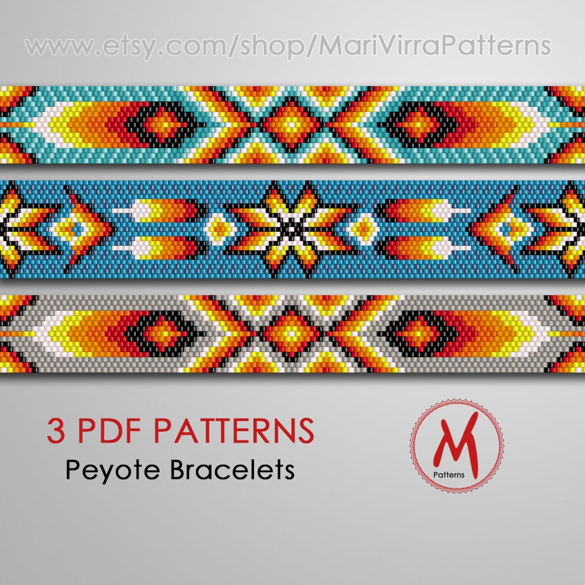 Feather Peyote Patterns Set for Bracelets Odd Count Stitch - Etsy