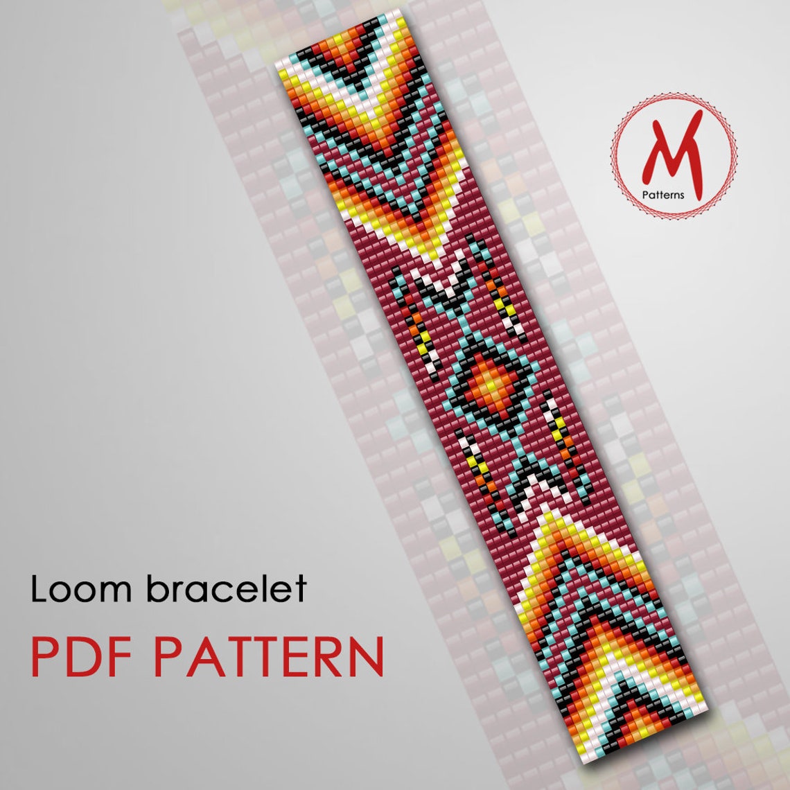 Luster Native Loom Bead Pattern for Bracelet Native Indian - Etsy