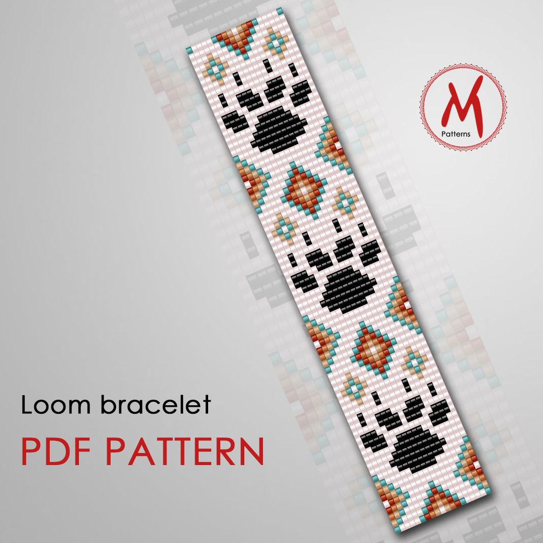Paw Native Loom Bead Pattern for Bracelet Wild Inspired - Etsy