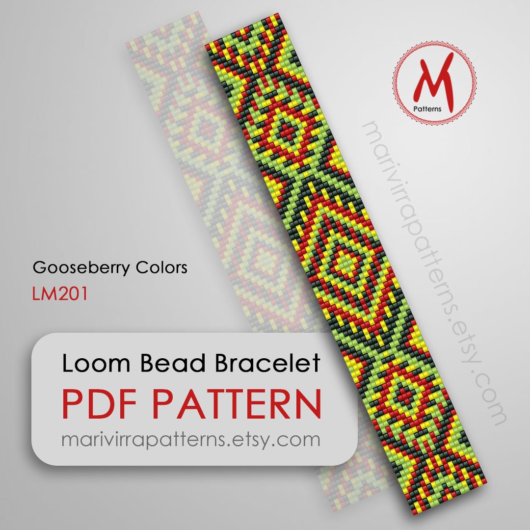 Gooseberry Colors Loom Bead Pattern for Bracelet - Native Inspired ...