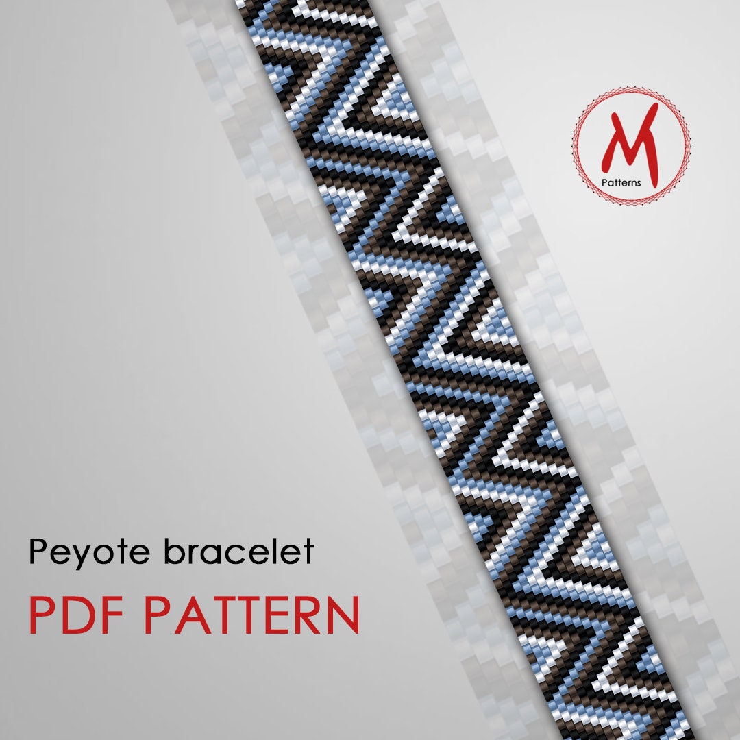 Easy Peyote Stitch Bead Pattern for Bracelet Odd Count One | Etsy