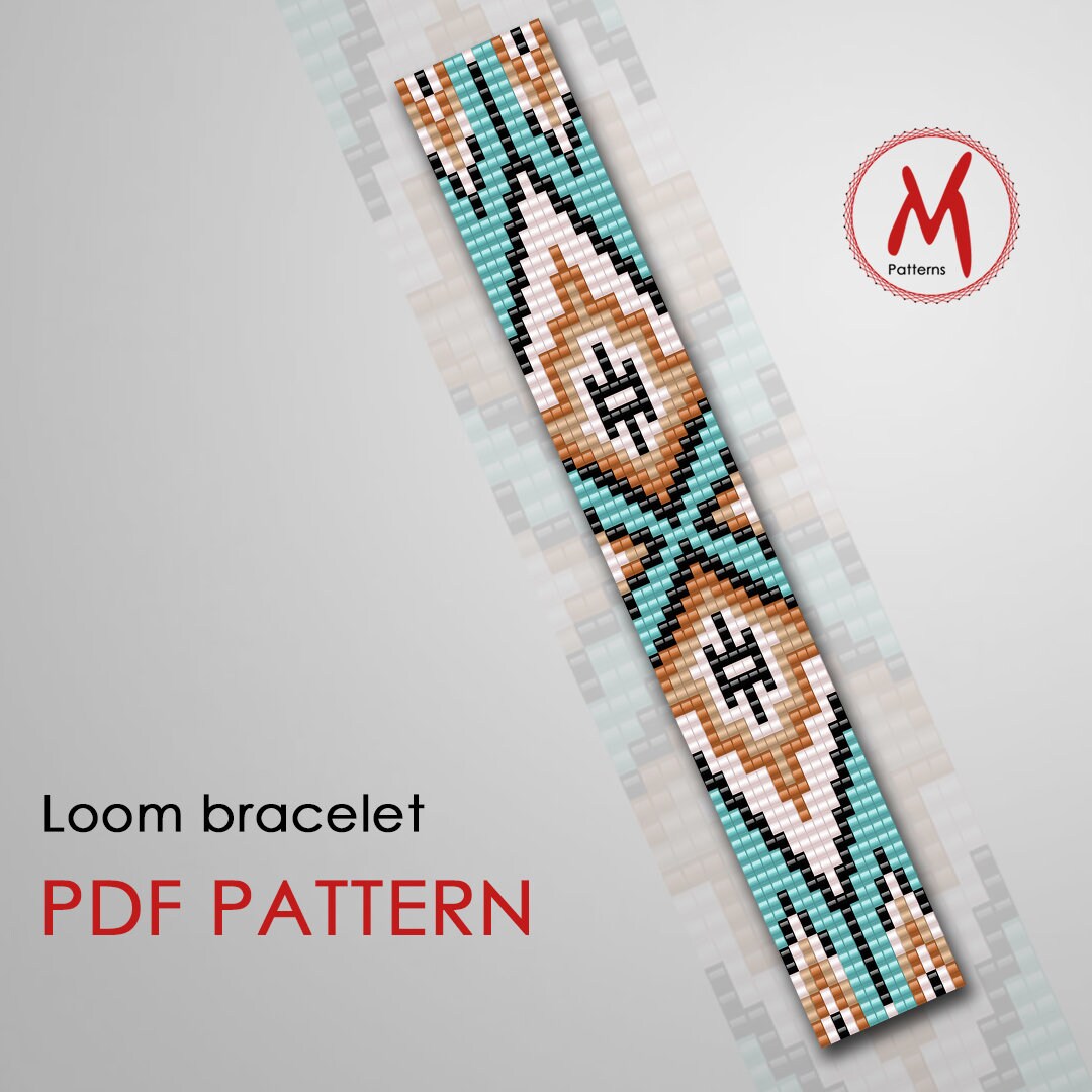 Tribal Aztec Loom Bead Pattern for Bracelet Native Inspired - Etsy