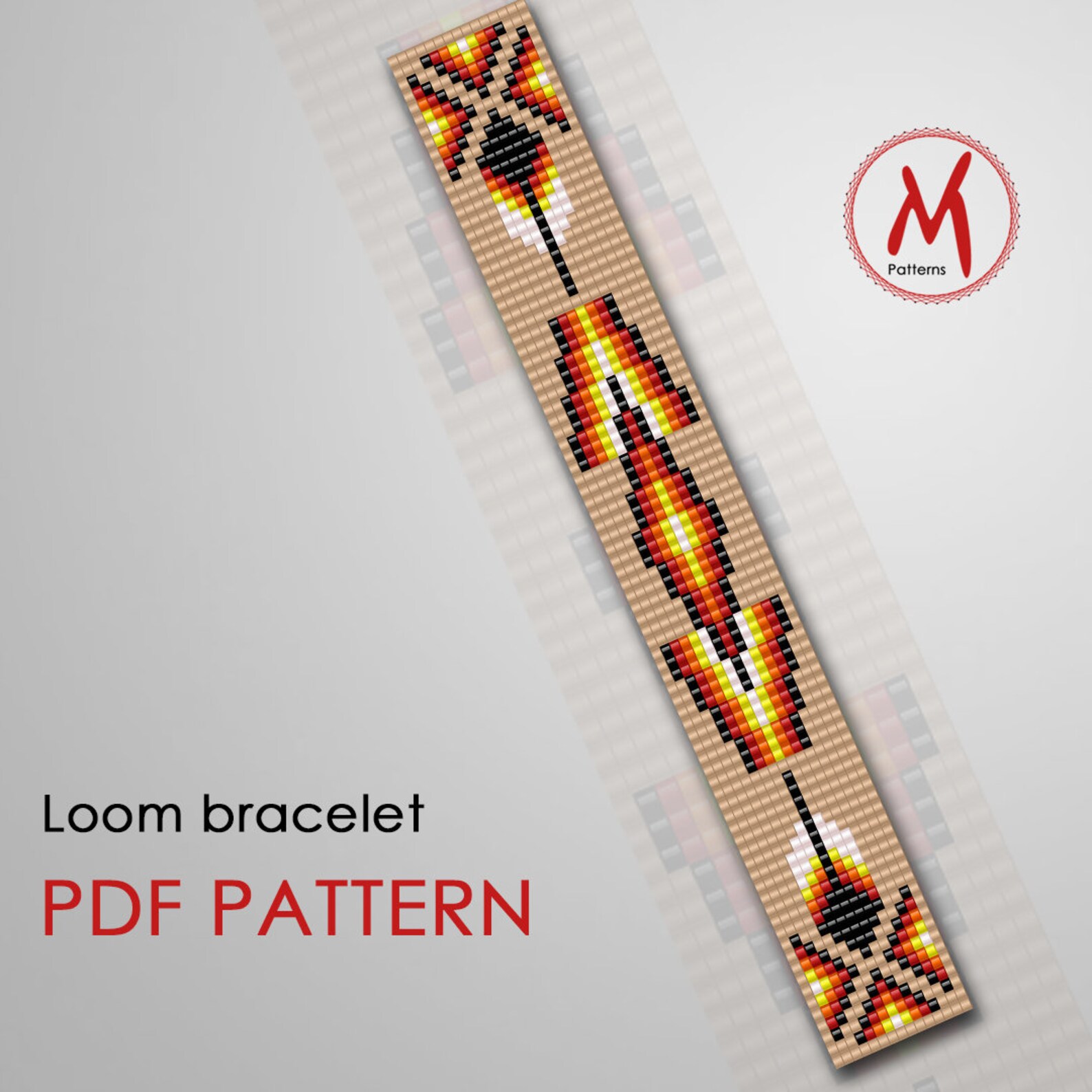 Yellow Feathers Loom Bead Pattern for Bracelet American | Etsy