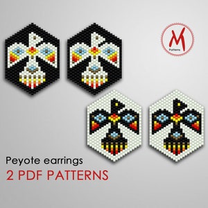 2 Thunderbird Peyote Bead Patterns for Earrings Native | Etsy