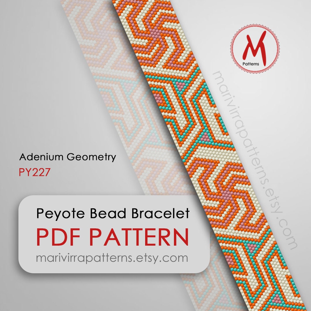 Adenium Geometry Peyote Bead Pattern for Bracelet - Odd Count, Native ...