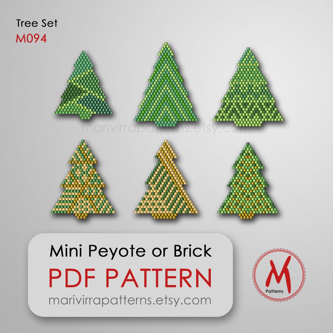 Tree Set Brick Bead Pattern for Earrings or Brooch Pin - Winter ...