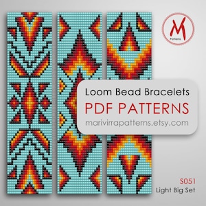 Light Big Set Loom Bead Patterns for Bracelets - Set of 3 Pattern ...