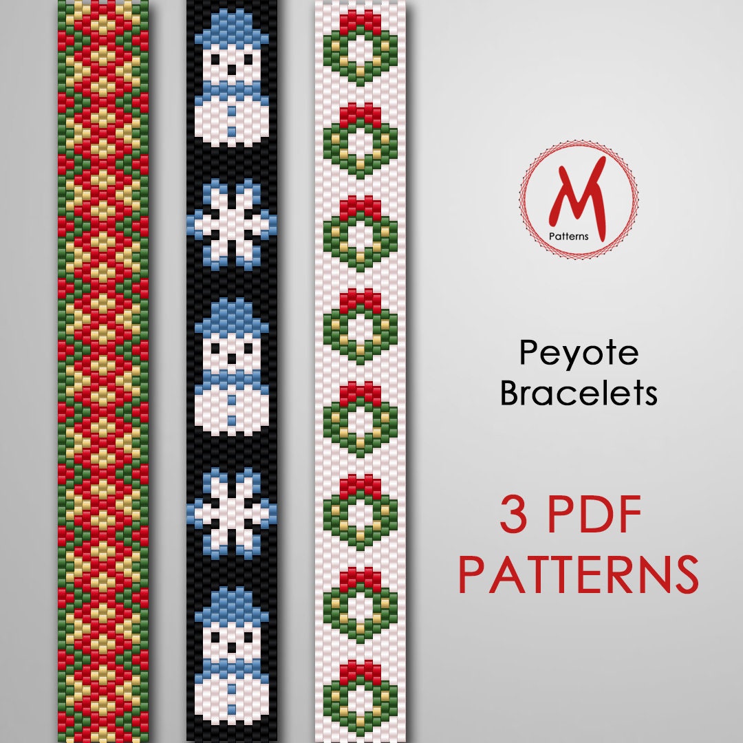 Christmas Ornament Set of 3 Peyote Patterns Xmas Snow Idea - Etsy