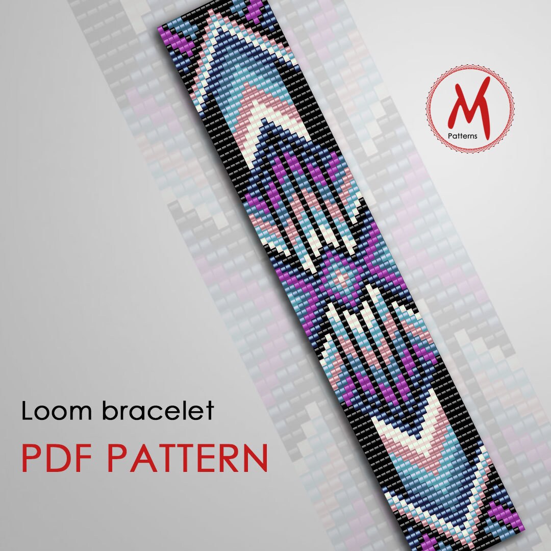 Purple Stripe Loom Bead Pattern for Bracelet Native - Etsy